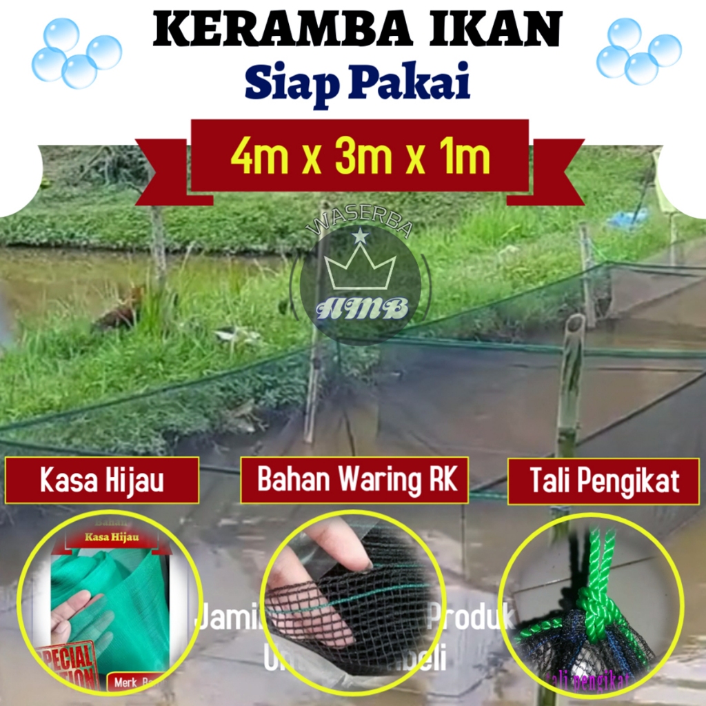 Jual Keramba Ikan Waring Hitam Hapa Jaring Apung Ukuran 4m x 3m x 1m ...