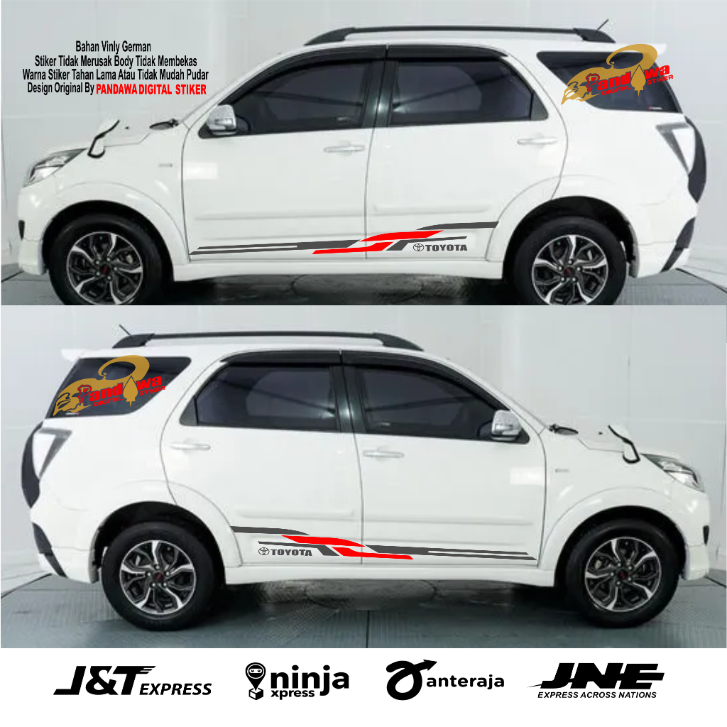 Jual promo stiker toyota rush sticker mobil striping list body bawah ...