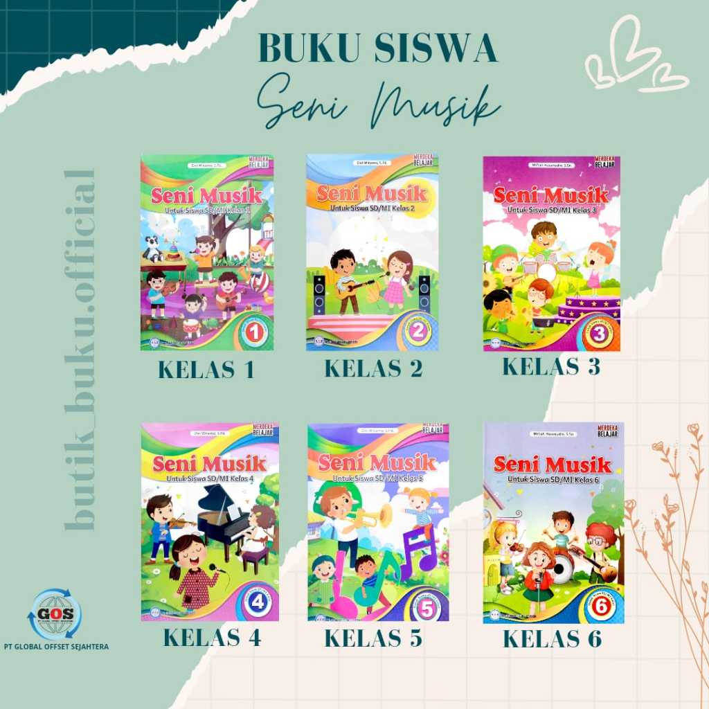 Jual BUKU SISWA SENI MUSIK KELAS 1,2,3,4,5,6 KURIKULUM PENGGERAK-MERDEKA SD/MI (PENERBIT:GOS ...