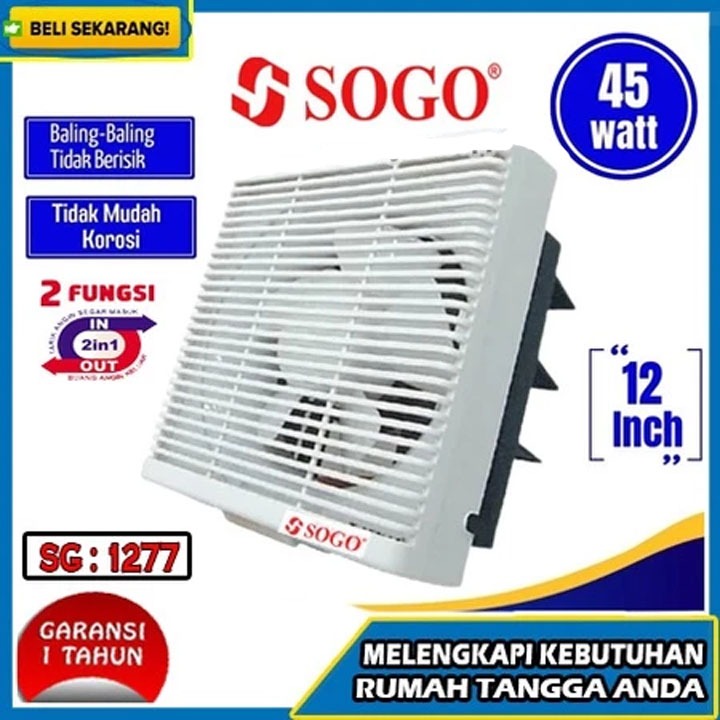 Jual SOGO EXHAUST FAN DINDING 12 INCH SG1277 HEXOS FAN DINDING 12 ...