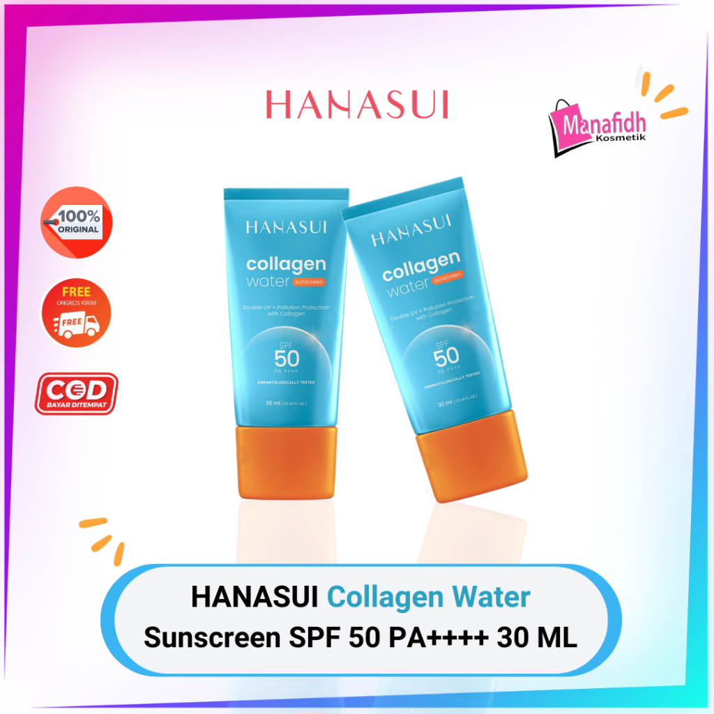 Jual Hanasui Sunscreen SPF 50 Collagen Water PA+++ 30 ml Original ...