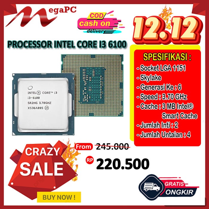 Jual Processor Intel Core I3 6100 Socket 1151 Shopee Indonesia