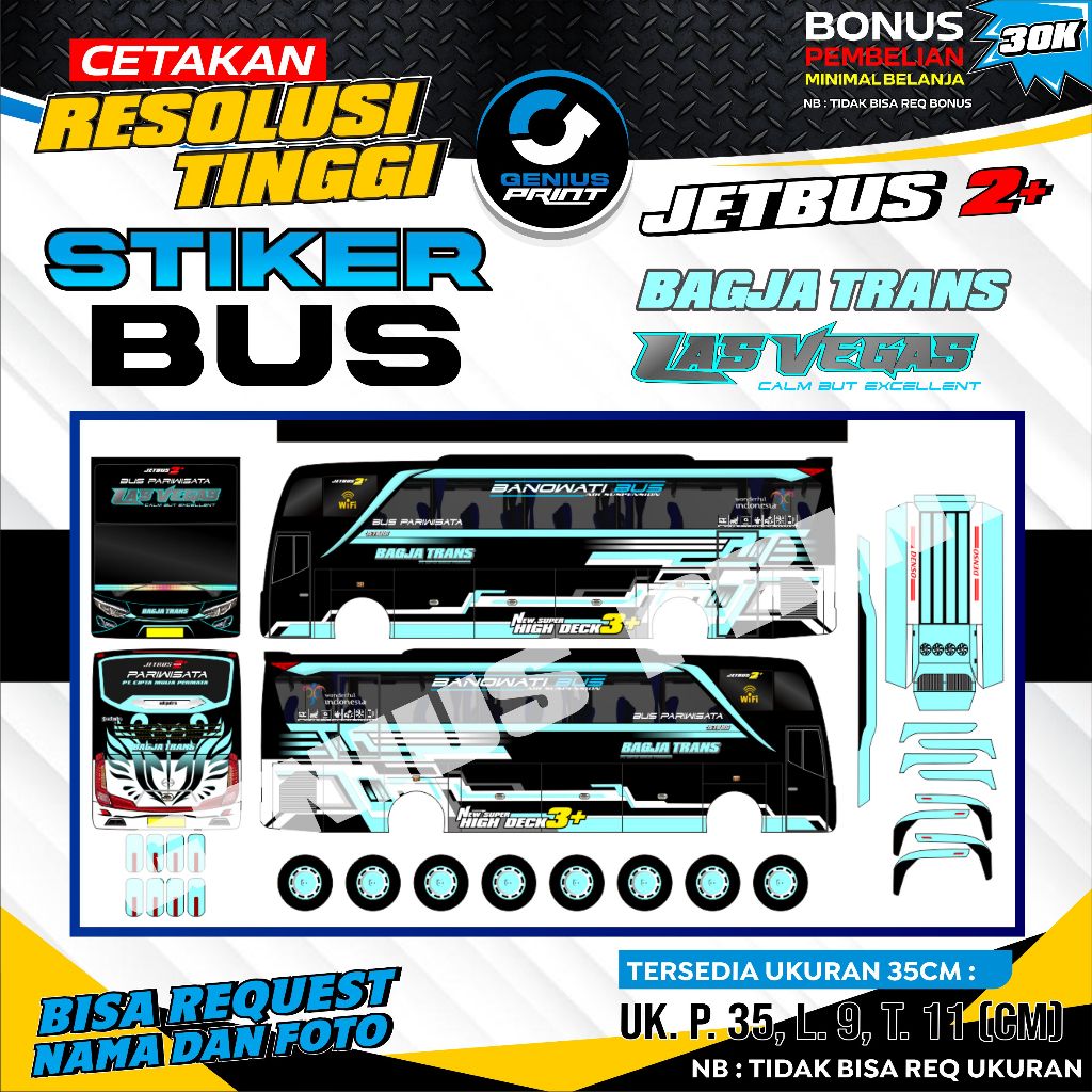 Jual STIKER MINIATUR BUS JETBUS 2+ LIVERY DAGO HOLIDAY | BAGJA TRANS ...