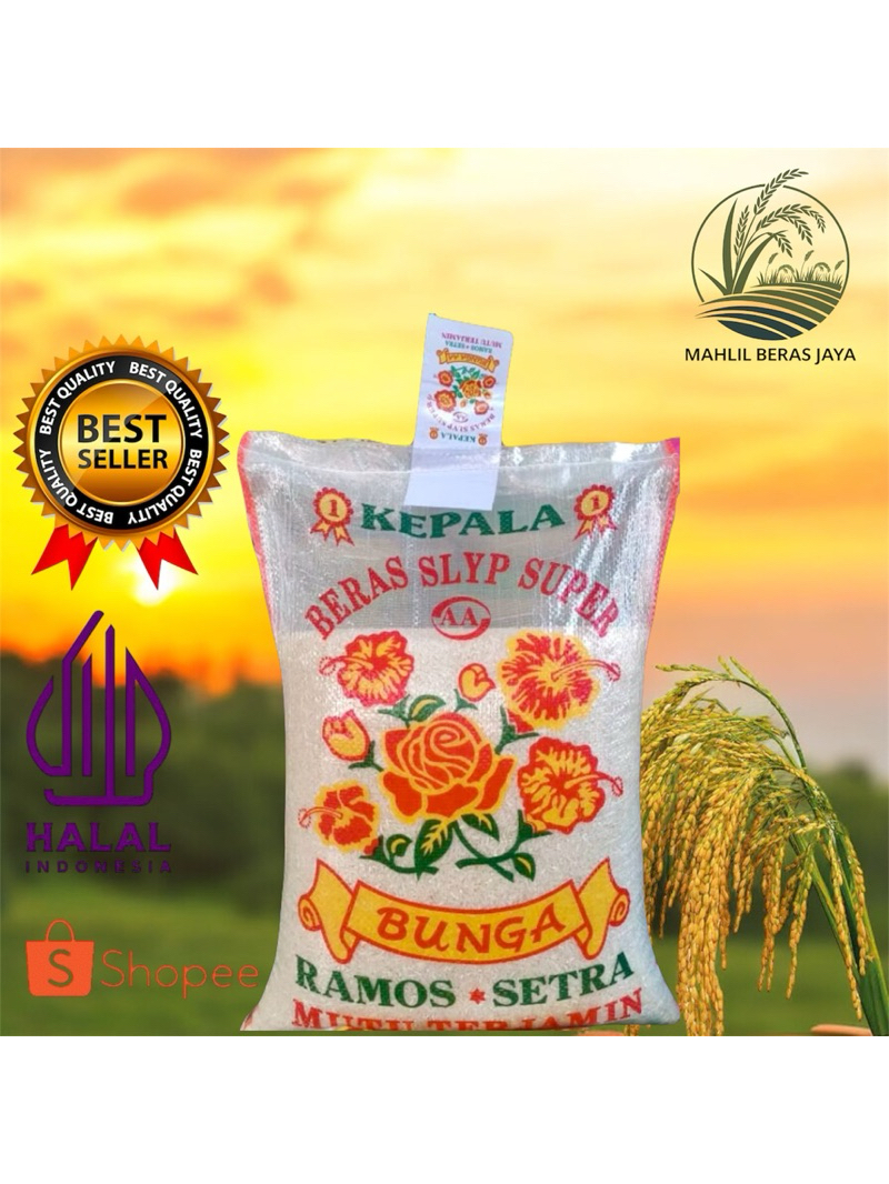 Jual (kargo)BERAS CAP BUNGA KEMBANG pulen sedang 5kg 10kg 15kg 20kg ...