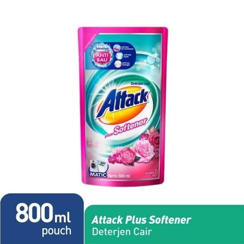 Jual Attack Anti Bau Plus Softener Detergen Cair @800ml | Shopee Indonesia