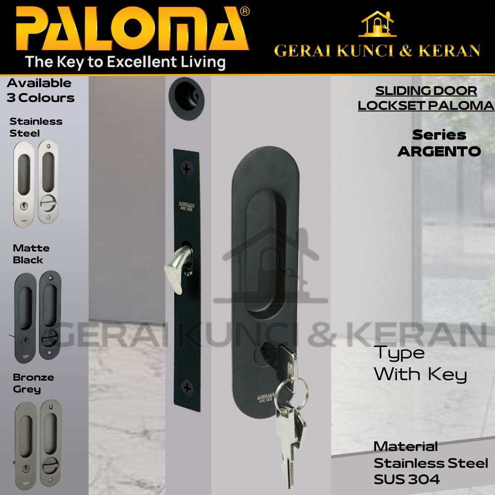 Jual Paloma SDP 3111 3112 3113 Sliding Door Lock Set Paloma Type With ...