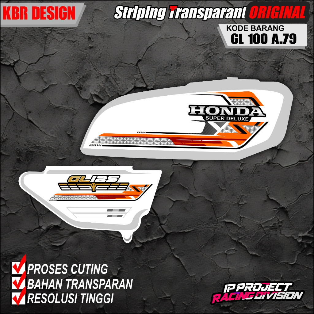Jual (COD) STIKER STRIPING ORIGINAL MOTOR HONDA GL 100 VARIASI DESAIN ...