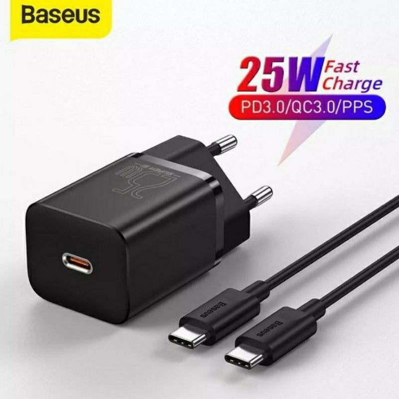 Jual Baseus Charger USB Type C PD 25W Fast Charging Adaptor Mini ...