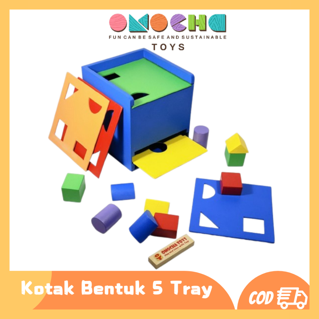 Jual Omocha Toys - Kotak Bentuk 5 Tray Mainan Kayu Edukatif Mengenal ...