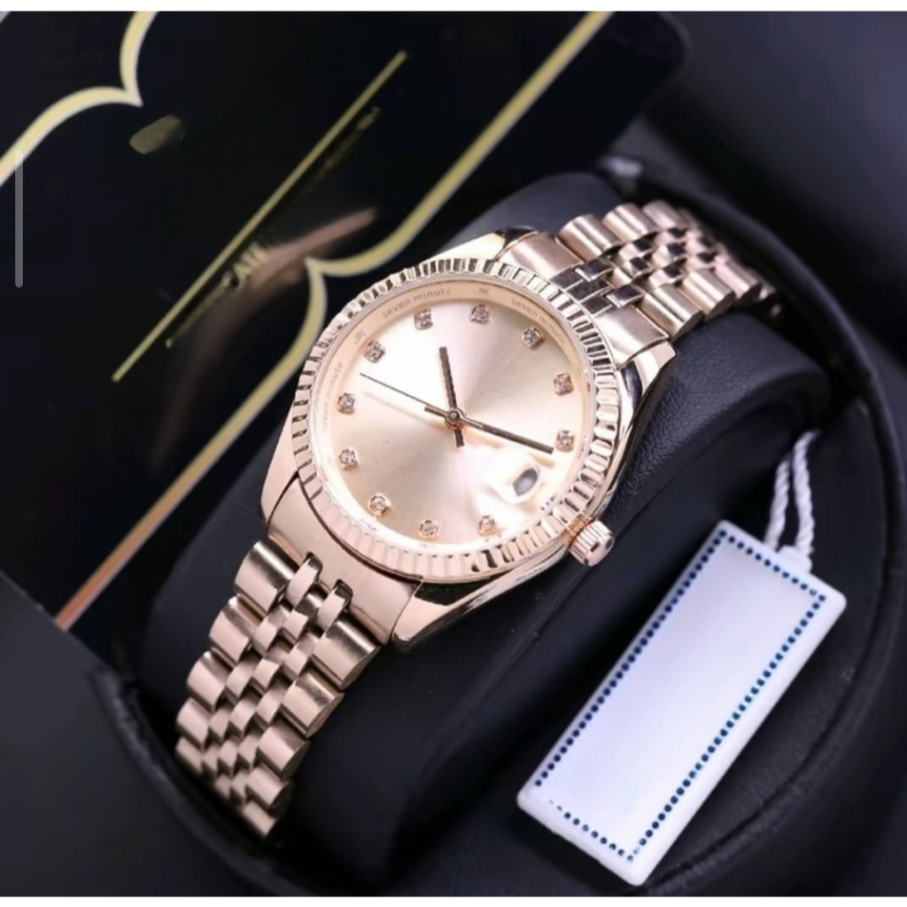 Jual BestSeller Jam Tangan Wanita Rolex Analog Tanggal On Tali R931 Free Box Rolex & Baterai ...
