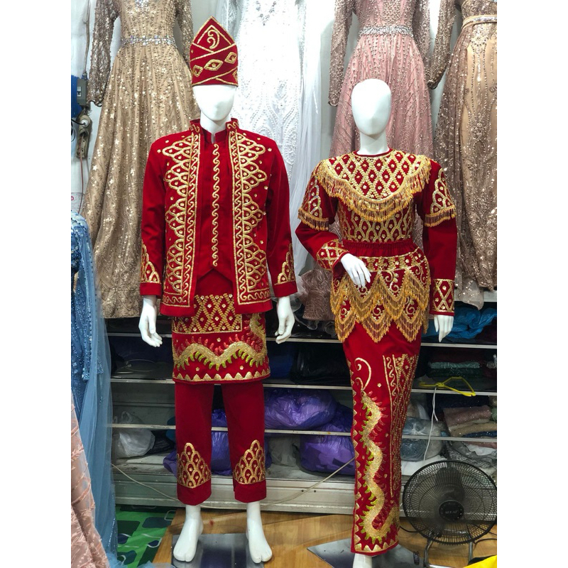 Jual (PO NEW!!!) Baju Pengantin Adat Banjar Payet Asli Motif Campuran ...
