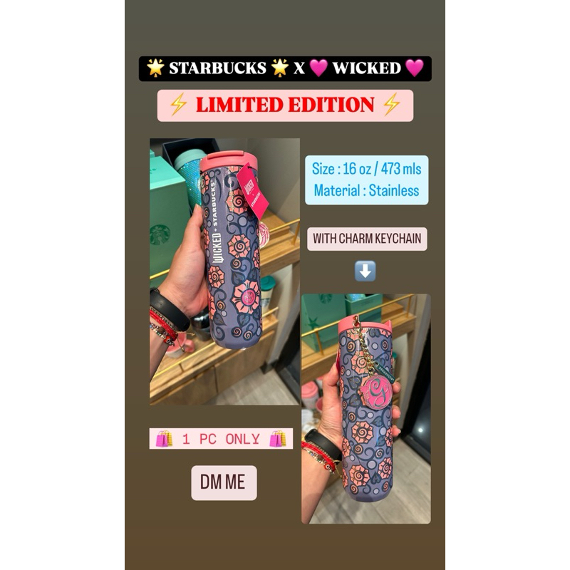 Jual Starbucks Wicked Glinda Limited Edition Troy Stainless Tumbler 16 ...