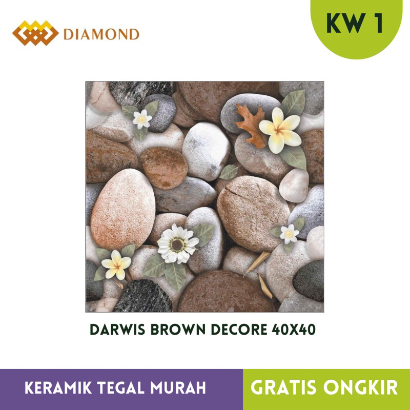 Jual Keramik Kamar Mandi / Teras darwis brown 40x40 diamond KW1 | Shopee Indonesia