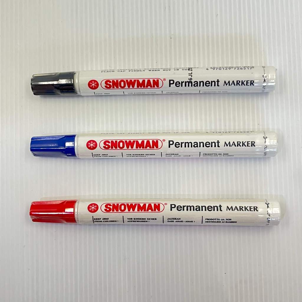 Jual Spidol Snowman Permanent Marker G-12 Hitam Merah Biru | Shopee ...