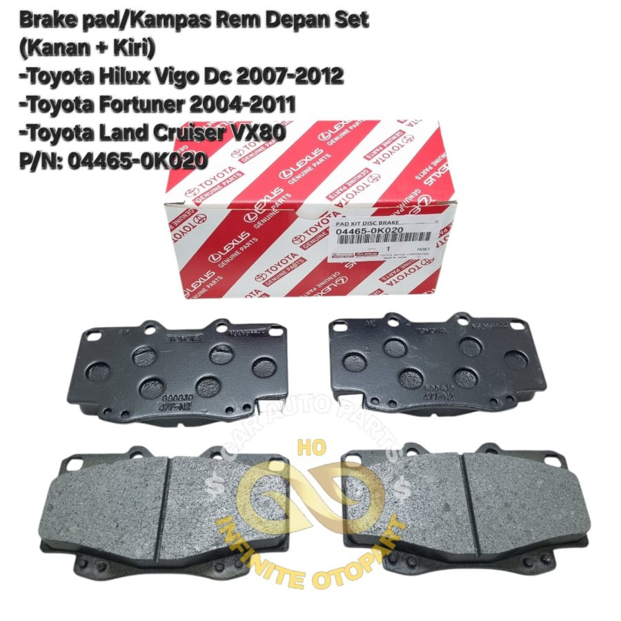 Jual BRAKE PAD KAMPAS REM DEPAN SET HILUX VIGO 3.0 DC 07-12 FORTUNER 04 ...