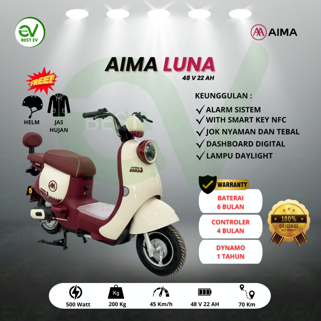 Jual Sepeda Listrik AIMA TYPE LUNA | Shopee Indonesia