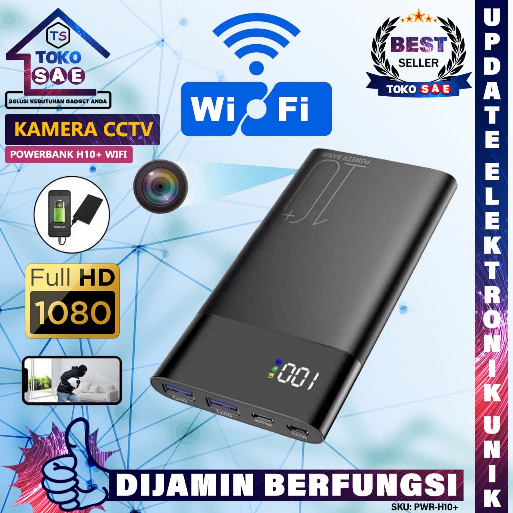 Jual Powerbank Kamera H10 Wifi 10000MAH Memory Hidden Spy IP Camera ...