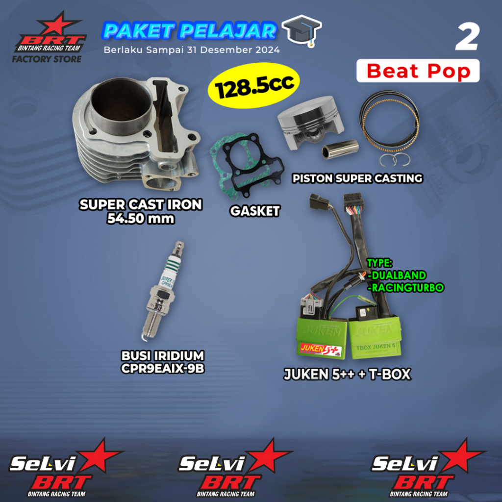 Jual PAKET BORE UP BEAT POP BlOK CAST IRON PISTON BUSI IRIDIUM JUKEN ...