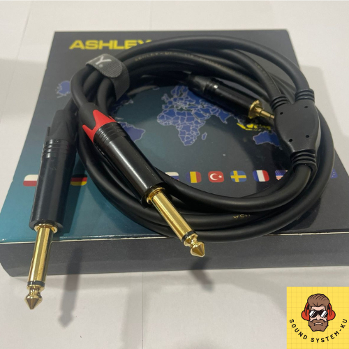 Jual KABEL ASHLEY USA 310 ORIGINAL / 2 AKAI MIC TOA MONO TO 1 AUX TRS 3 ...