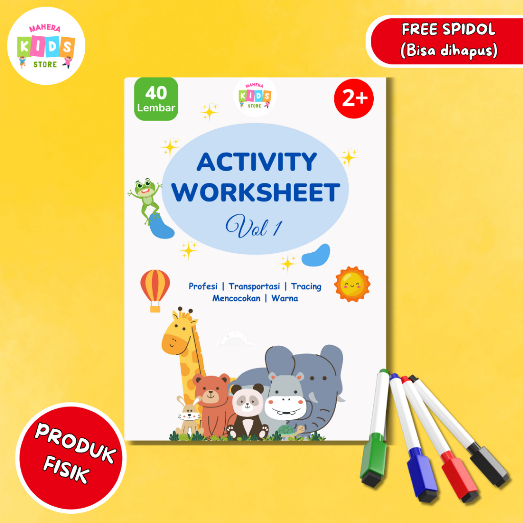 Jual Buku Activity Worksheet Vol.1 Lembar Kerja Aktivitas Edukasi Anak ...