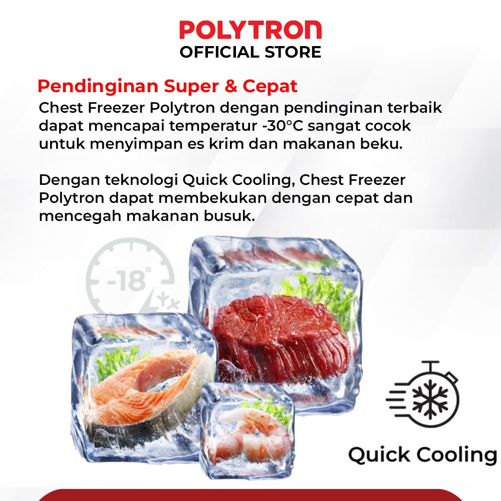 Jual POLYTRON Chest Freezer Sliding Glass 100 liter PCF 129 | Shopee ...