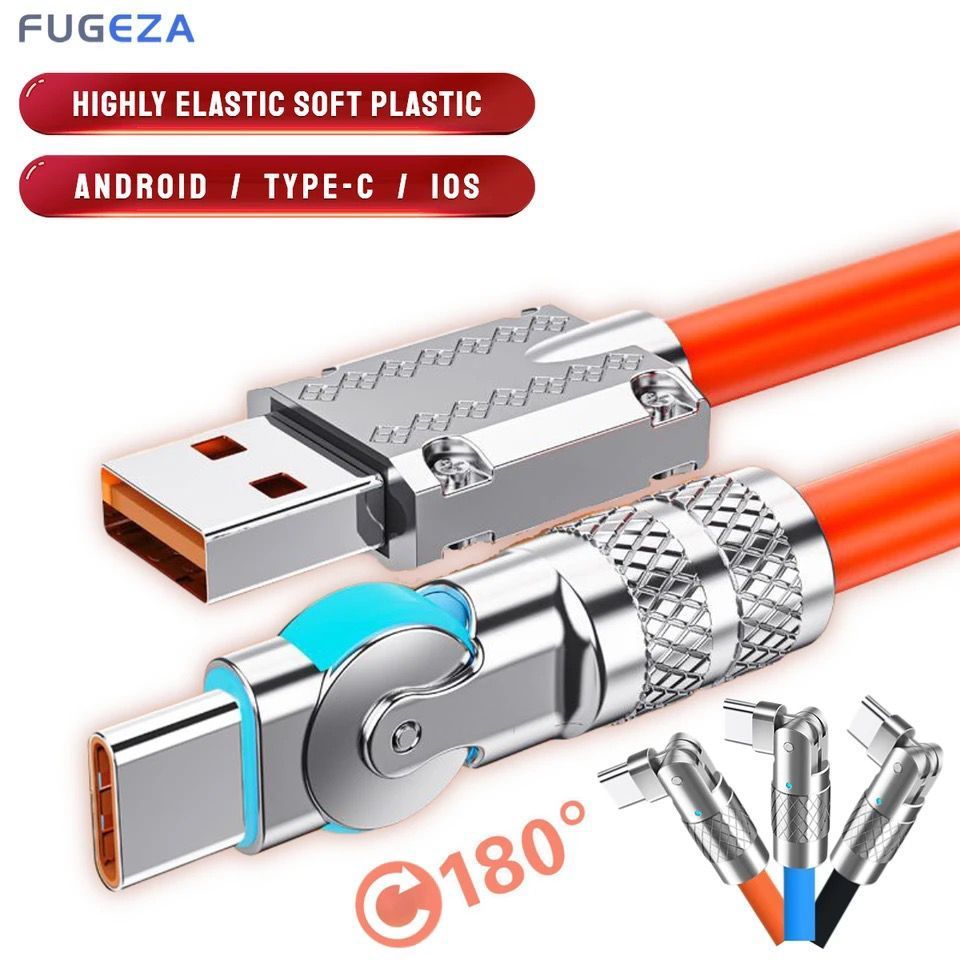 Jual Kabel Data USB TYPE C 120W Super Fast Charging Rotasi 180 Derajat ...