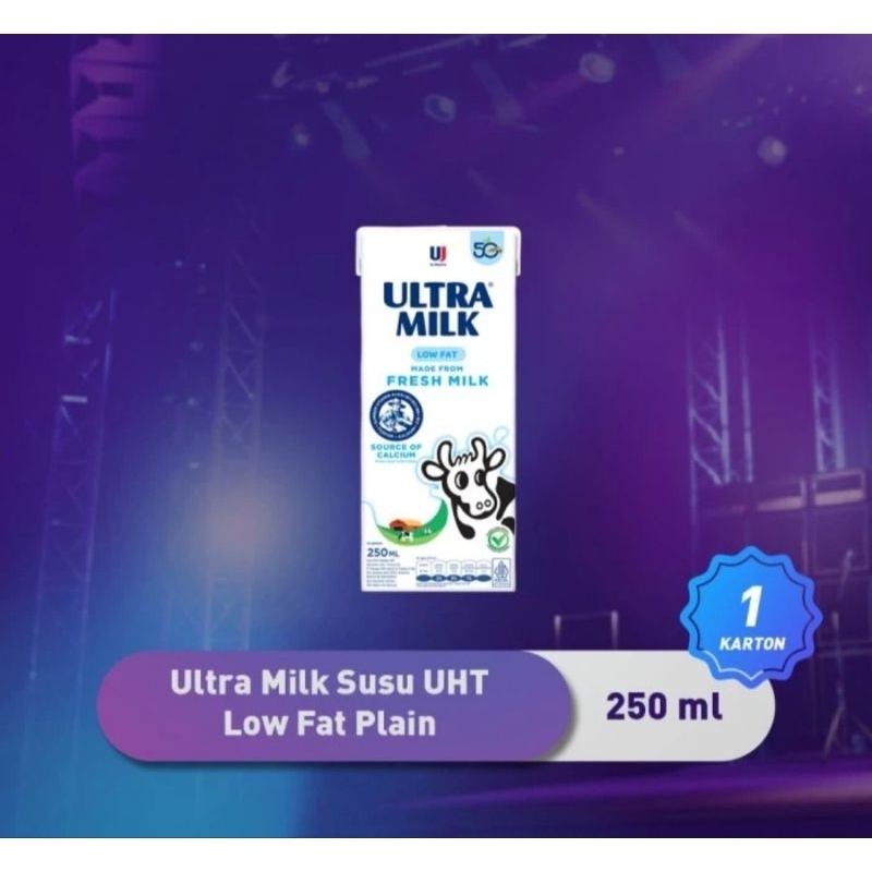 Jual Ultra Milk Susu UHT Low Fat Plain 250ml-24 Pcs/Dus. | Shopee Indonesia