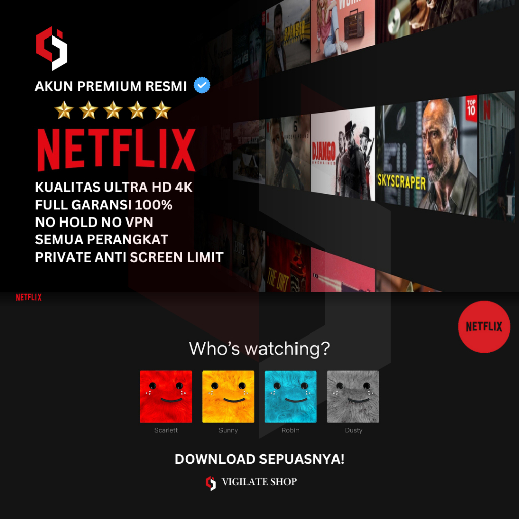 Jual NETFLIXX PREMIUM UHD-4K GARANSI RESMI 1-3BULAN TANPA VPN PRIVATE ANTI SCREEN LIMIT 100% ...