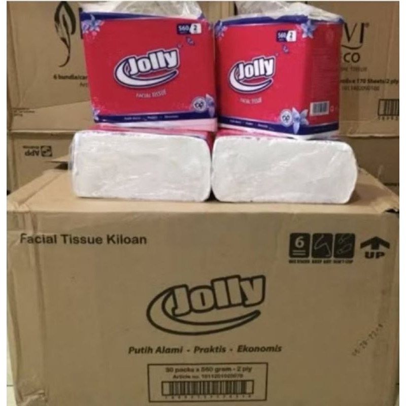 Jual Tissue Jolly 560 Sheet 1 Karton/Bal isi 30 pcs Facial Tissue ...