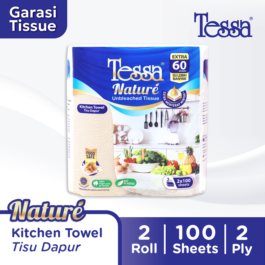 Jual 2 Roll x 100 Sheets x 2 Ply Tessa Kitchen Towel TTP-003 ( Warna ...