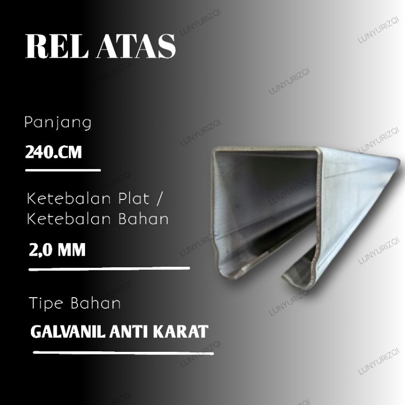 Jual Rel Atas gebyog panjang 240 cm galvanil anti karat tebal bahan 2,0 ...