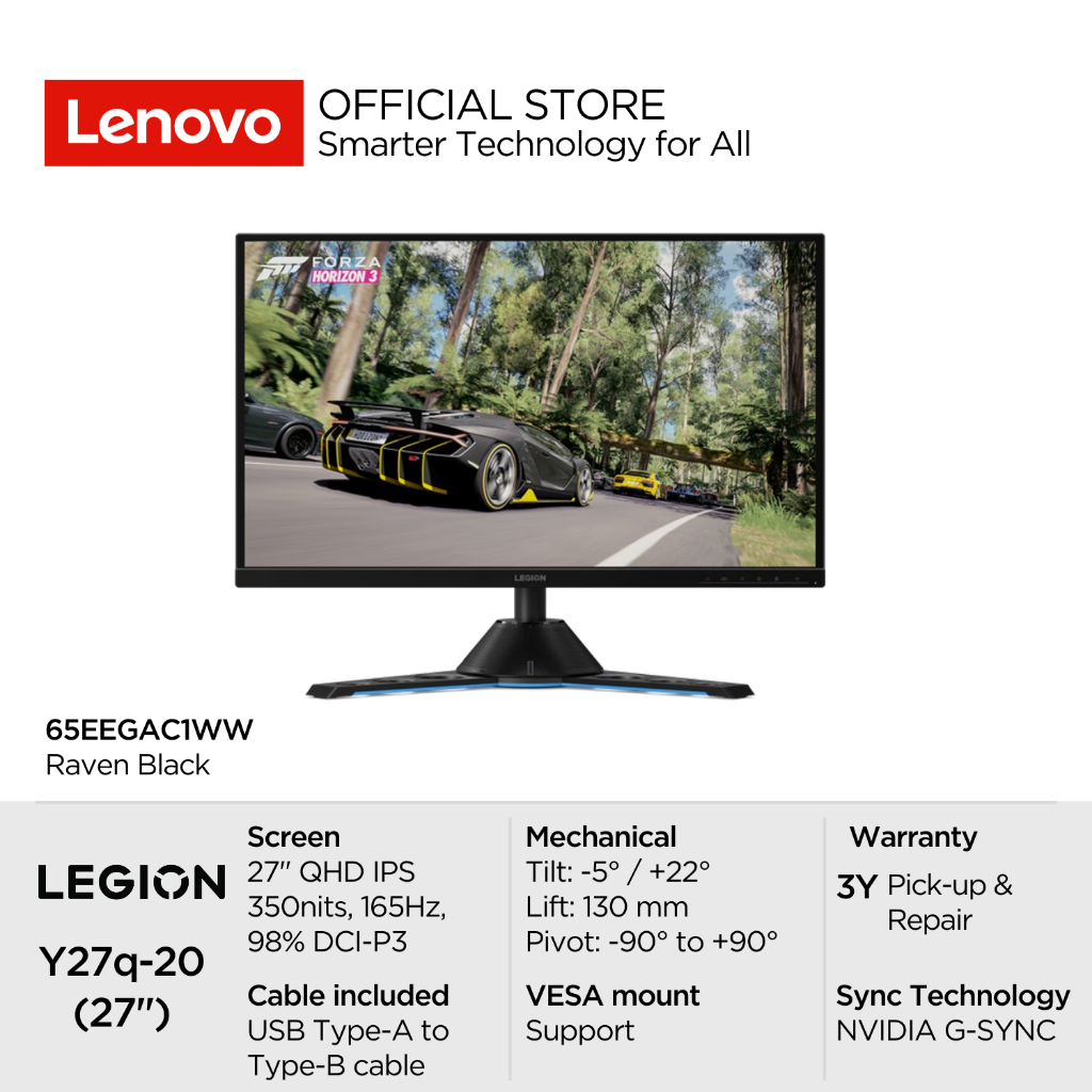 Jual Lenovo Gaming Monitor Legion Y27q-20 27" QHD (2560x1440) IPS ...