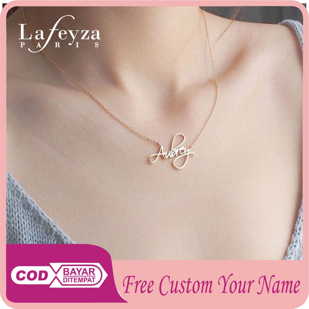 Jual LAFEYZA - Liontin Kalung Nama Custom Lapis Emas Silver Gold ...
