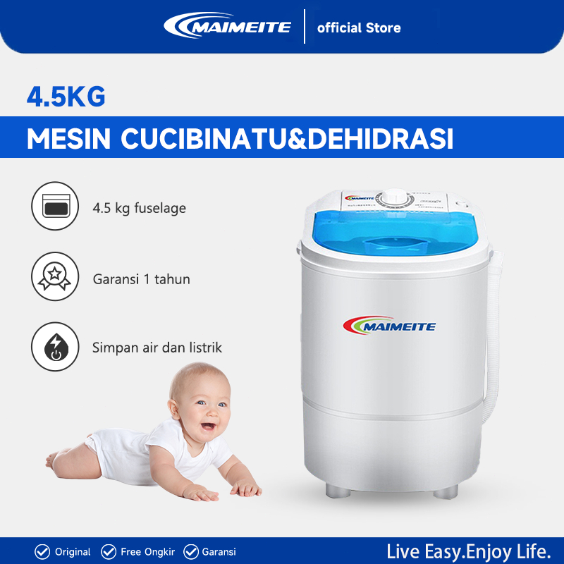 Jual MAIMEITE Mini Washing Machine Mesin Cuci Mini Hemet Energi 4.5KG ...
