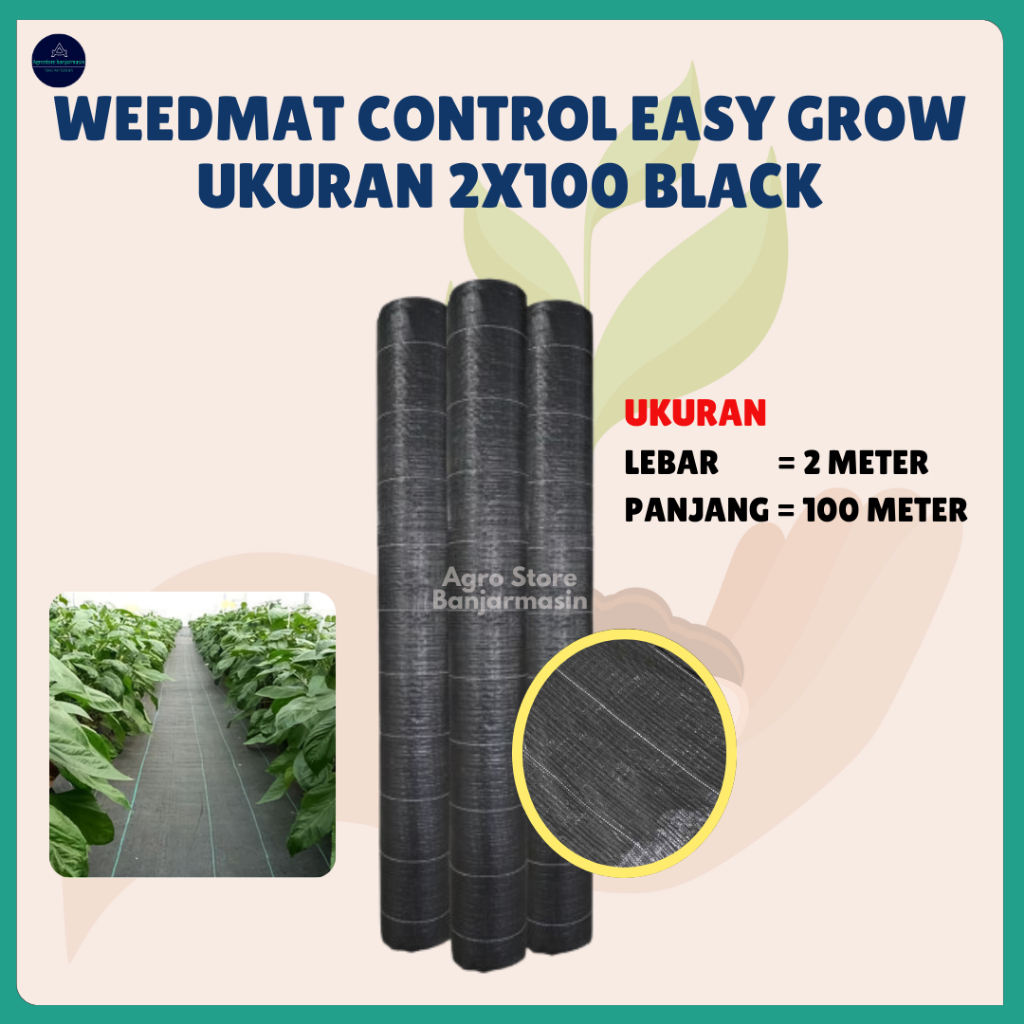 Jual Weedmat Control Easy Grow 2 Meter x 100 Meter Black Terpal Green ...