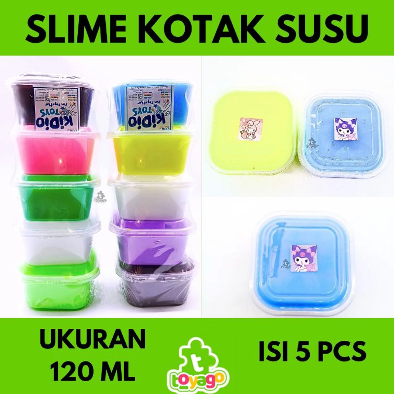 Jual SLIME KOTAK SUSU UKURAN 120 ML/SLIME TOFU ISI 5 PCS GROSIR (Susu kotak 120 ml Toyago toys ...