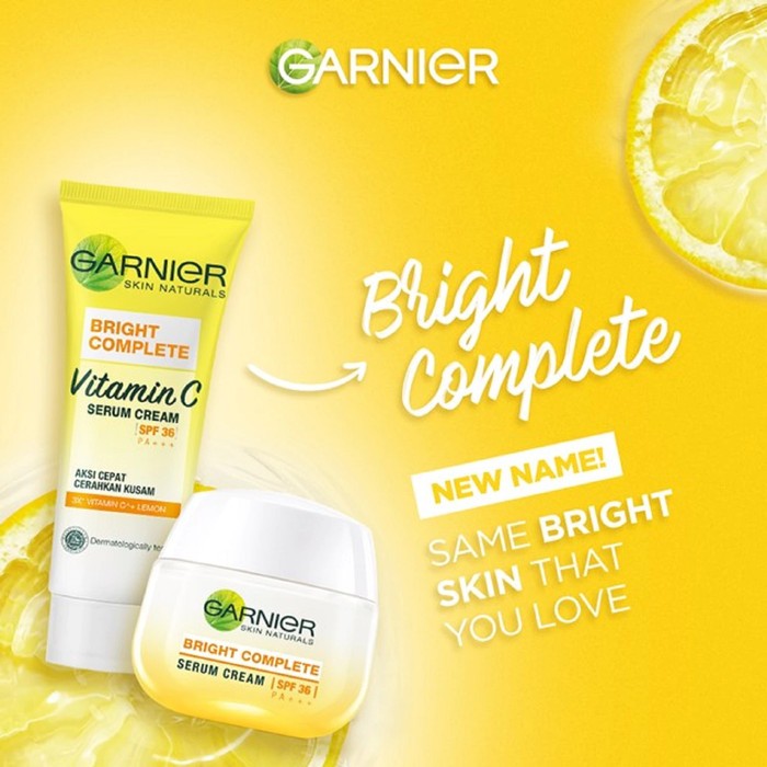Jual GARNIER Bright Complete Vitamin C Serum Cream SPF 36 | 20ML / 50ml | Shopee Indonesia