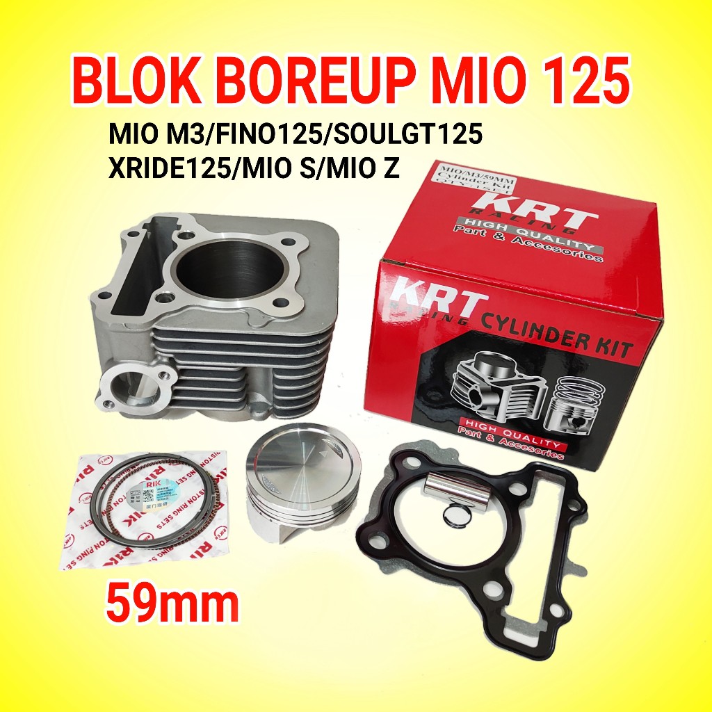 Jual BLOK SEHER BORING PAKET BOREUP BORE UP MIO M3 FINO 125 MIO SOUL GT XRIDE 125 58 58MM 59 ...