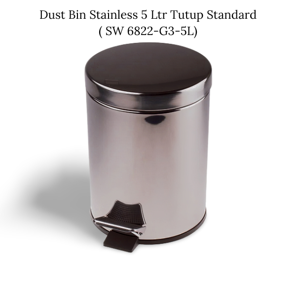 Jual Dust Bin Stainless 5 Ltr Tutup Standard ( SW 6822-G3-5L) | Shopee ...