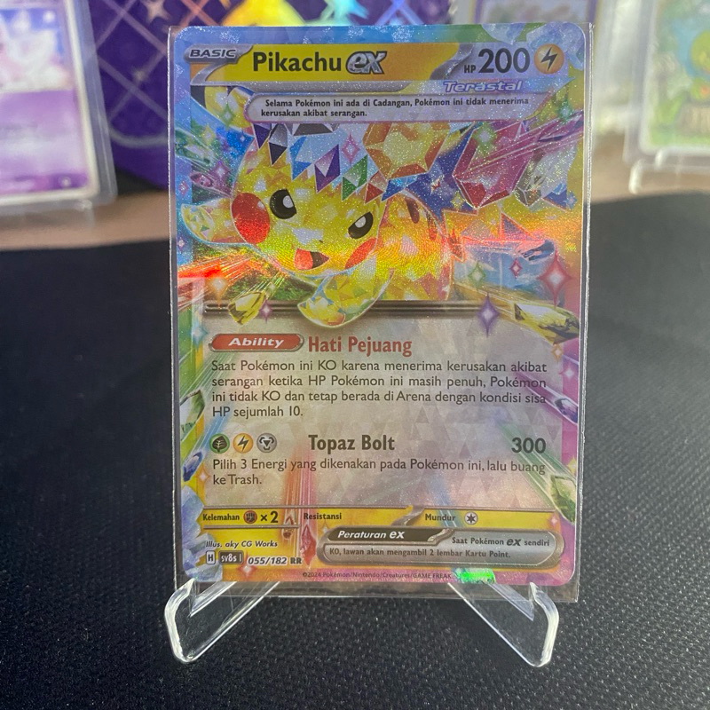 Jual Pikachu EX RR 055/182 TCG Pokemon Kilat Rasi | Shopee Indonesia