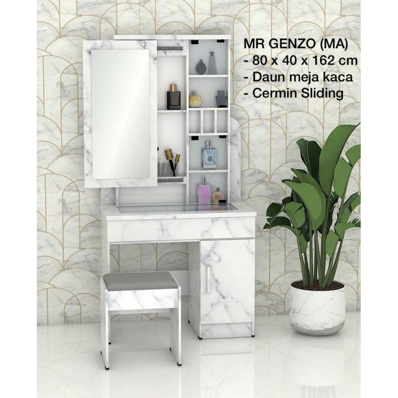Jual meja lemari hias rias toilette kaca sliding meja transparan kaca ...