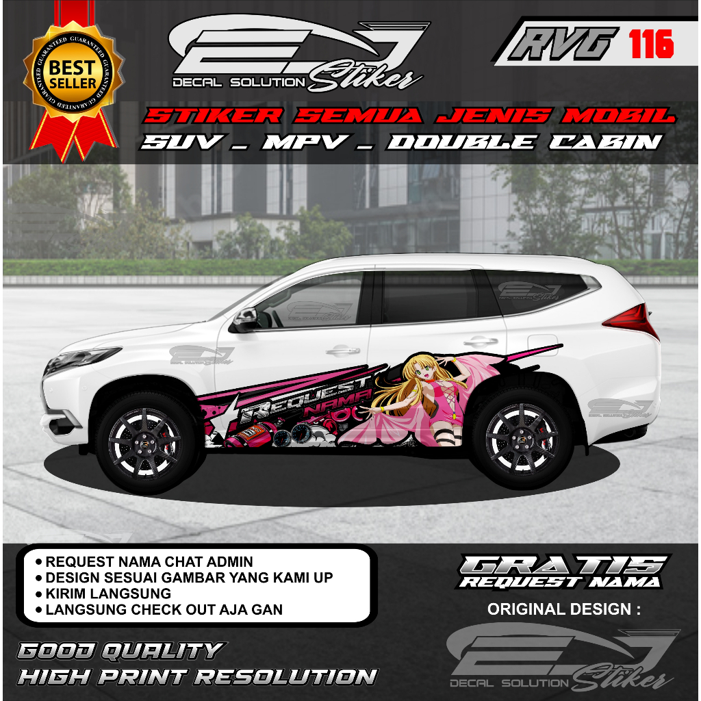 Jual STIKER DECAL MOBIL PAJERO INNOVA SIGRA VIOS DESAIN THAILOOK ...