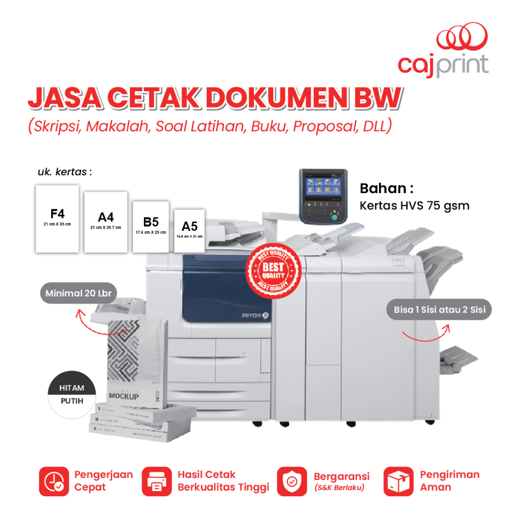 Jual JASA PRINT / CETAK BUKU, NOVEL, KITAB ( HITAM PUTIH ) UKURAN A5 ...