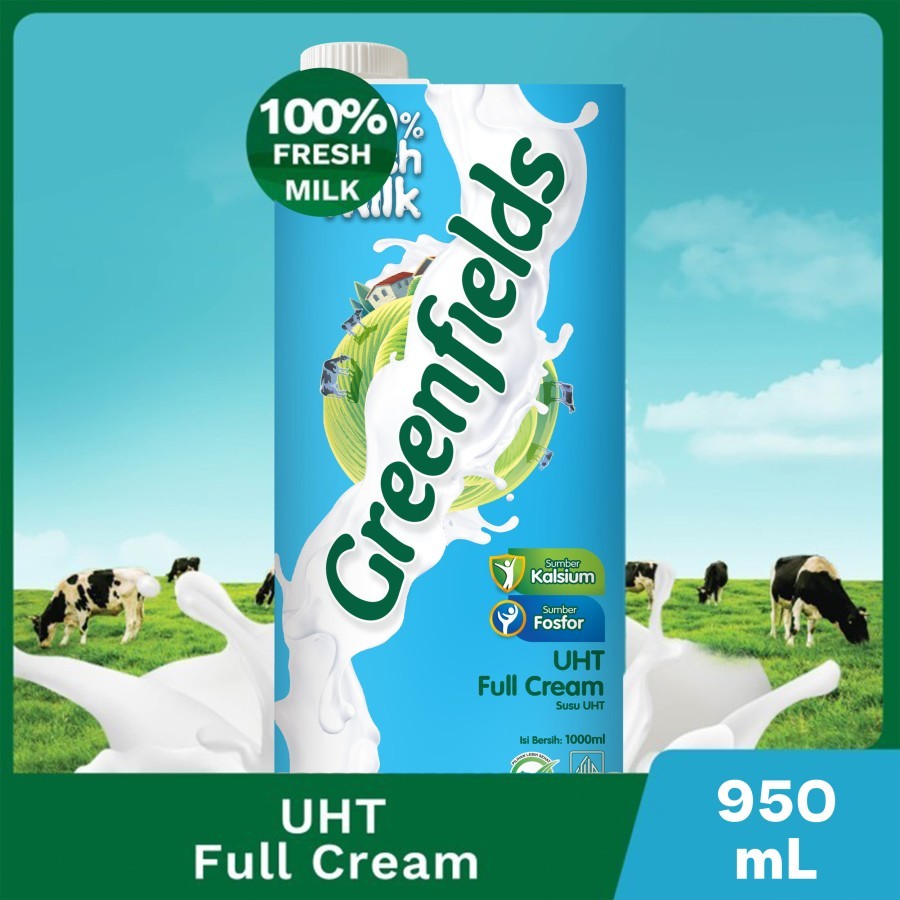 Jual Susu Greenfields UHT Full Cream 950ml | Shopee Indonesia