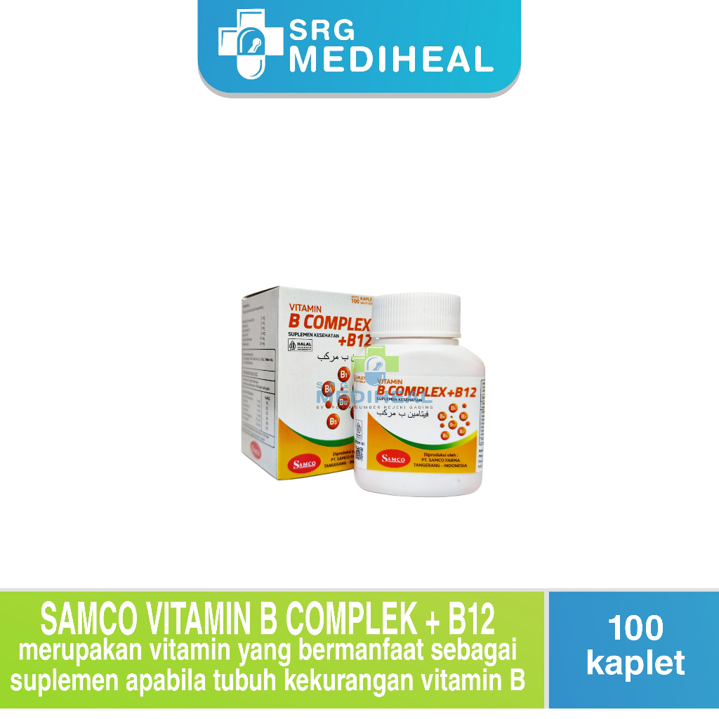 Jual Samco Vitamin B Complex + B12 Samco (Isi 100 Kaplet) | Shopee ...