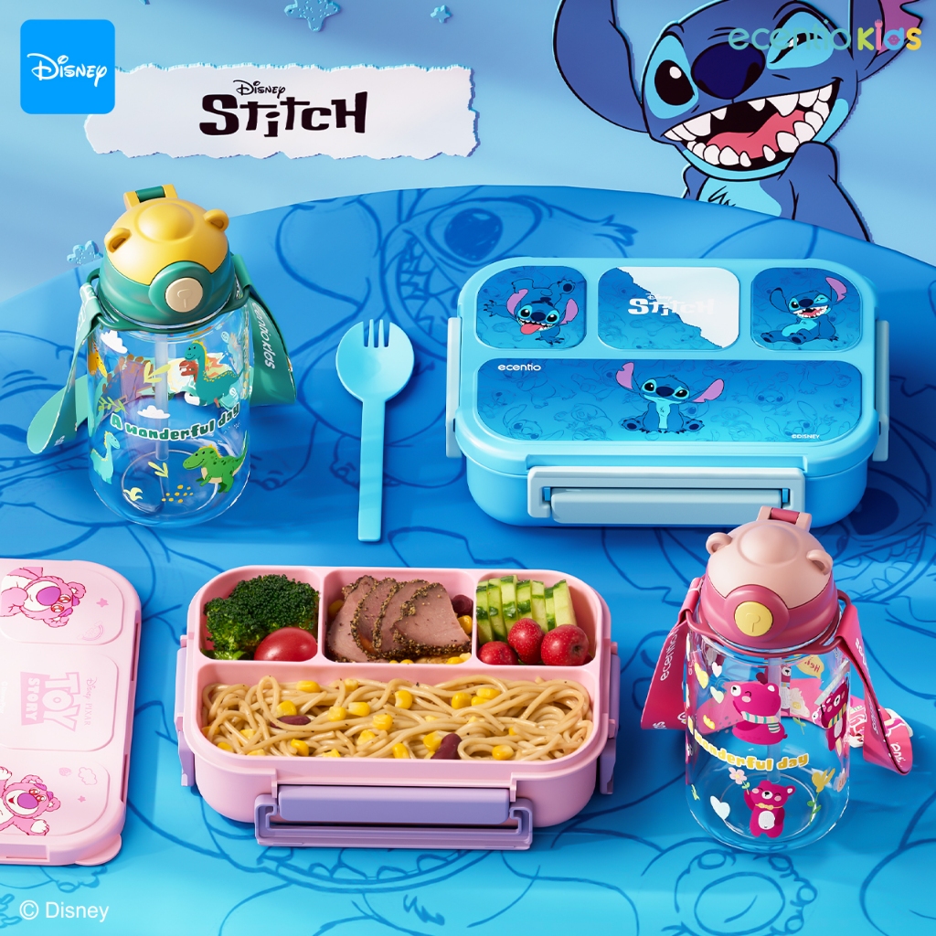 Jual [Lotso & Stitch lunch box set] ecentiokids 4 sekat kotak bekal ...