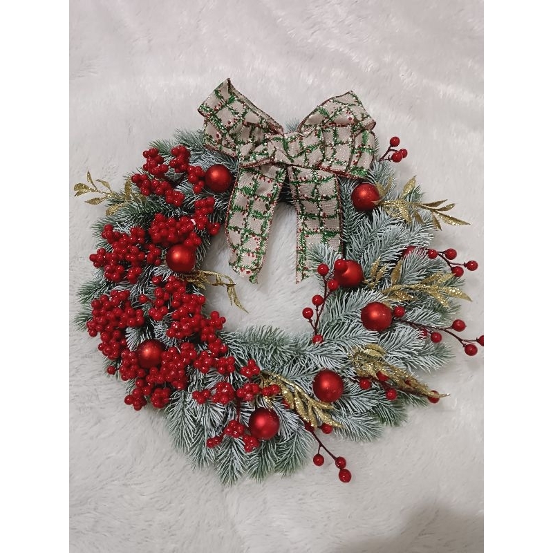 Jual 40 CM Premium Garland Christmas Wreath untuk Pintu Depan Dekorasi ...