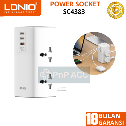 Jual LDNIO SC4383 Desktop Power Station Universal Adapter 70Watt GaN ...