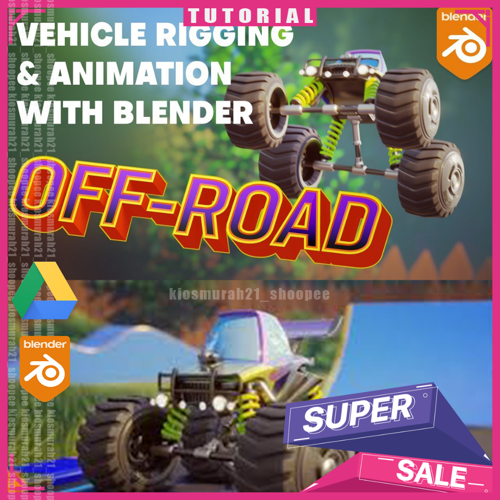 Jual Blender 3D - OFF-ROAD Rig and Animate an RC Monster Truck in ...