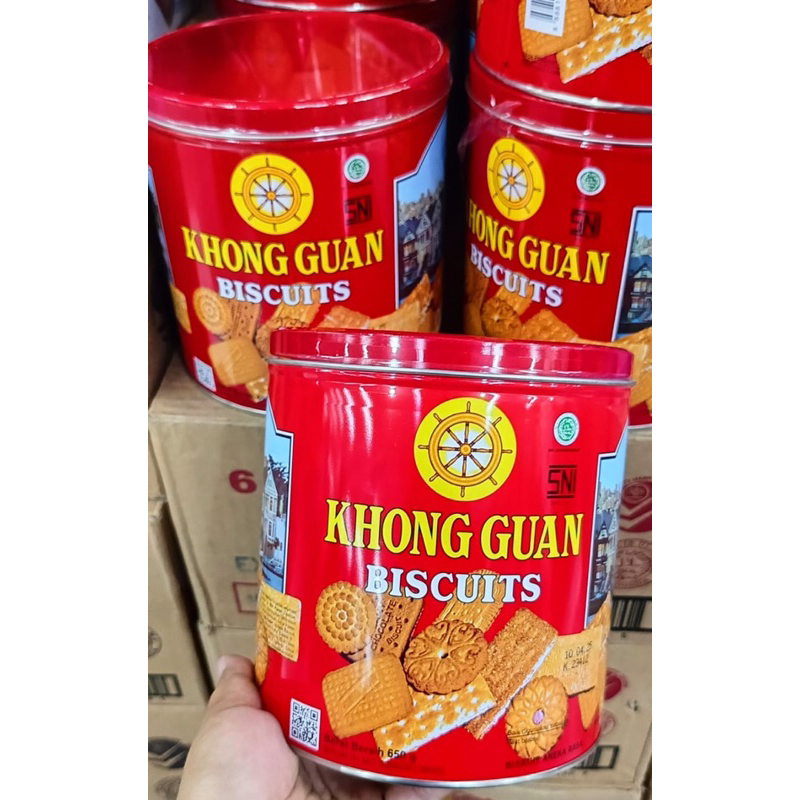 Jual Kue Lebaran Khong Guan Kecil Kaleng Merah 650gr | Shopee Indonesia